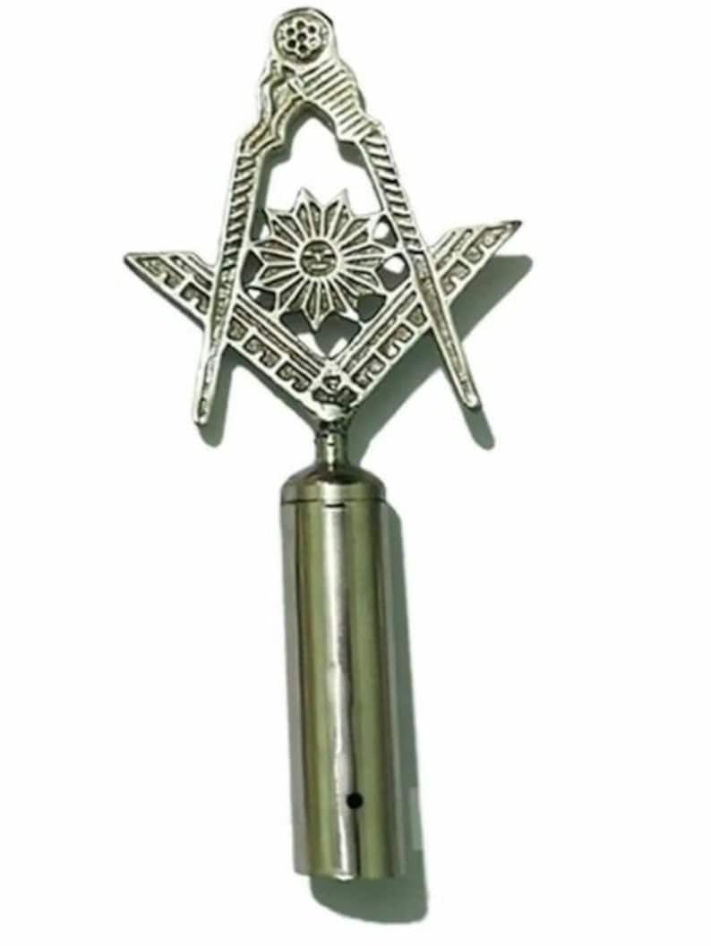 Masonic Regalia Pole Topper, Blue Lodge RODS & TOPS Silver Set of 6 ...