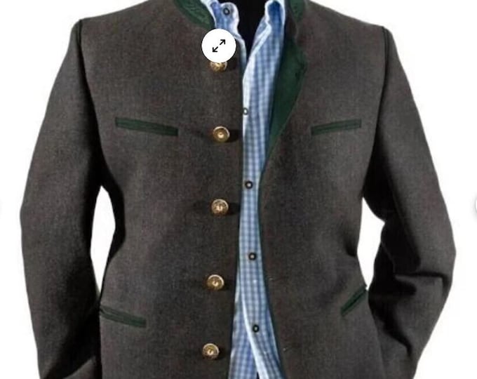 Classic Austrian Mens Linen Jacket Alpen Tracht German Jacket Trachten ...