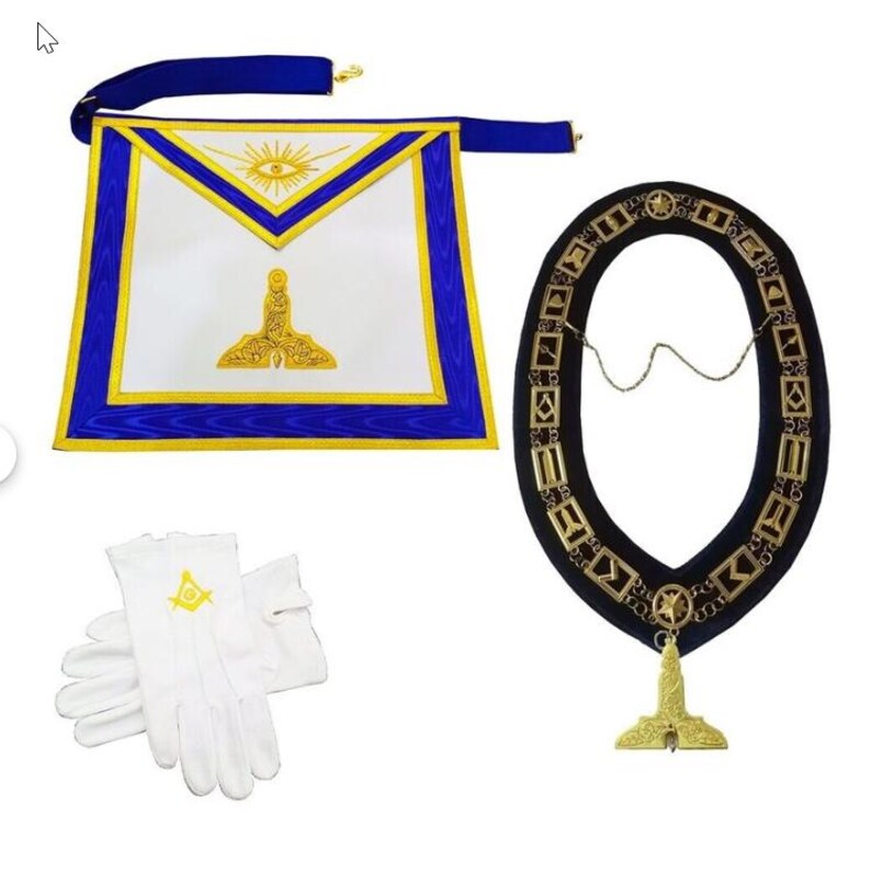 Masonic Regalia Blue Lodge Officers Aprons Chain Collars Gloves With ...