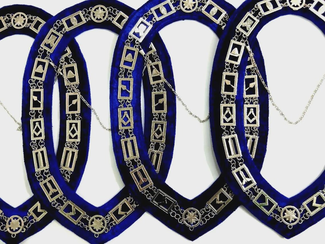 Masonic Blue Lodge Silver Chain Collars Set of Three Silver Silver ...