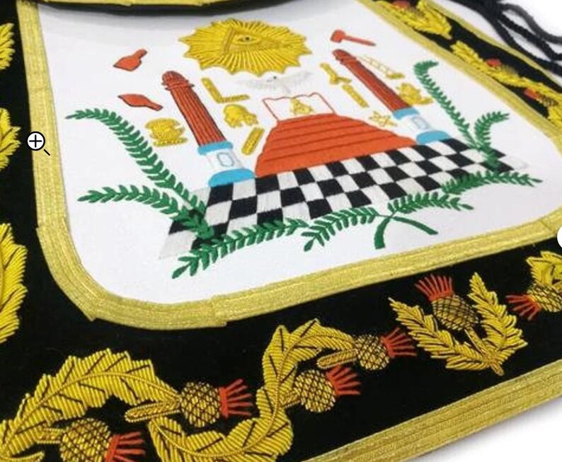 Masonic Traditional Past Master Round Apron Bullion Hand Embroidered - Etsy