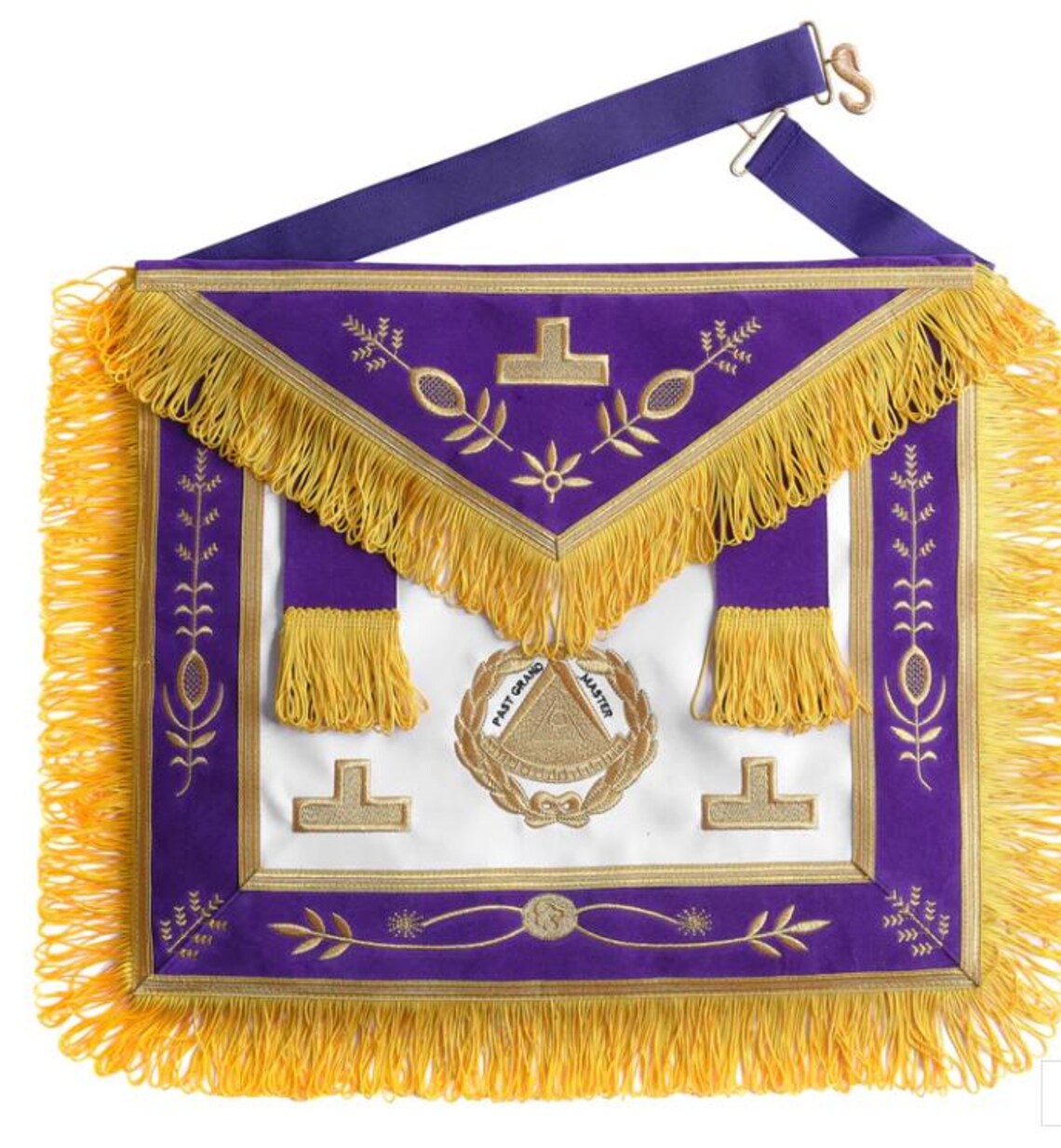 Past Grand Master Blue Lodge Apron - Purple With Gold Emblem With ...
