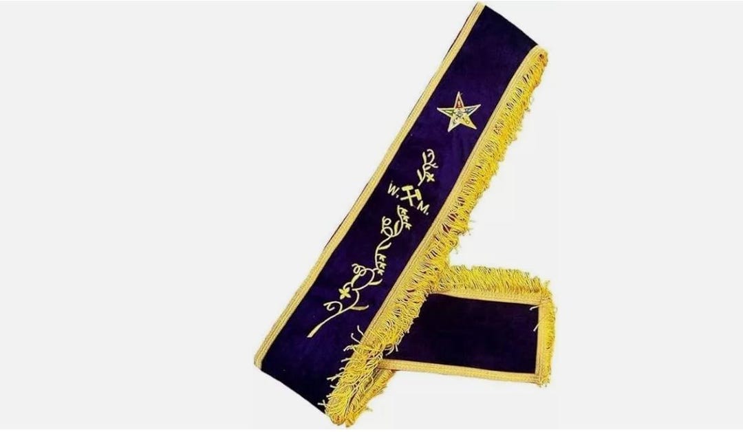 WM Worthy Matron Sashes, OES Sashes, Order of Eastern Star WM Sash Hand ...