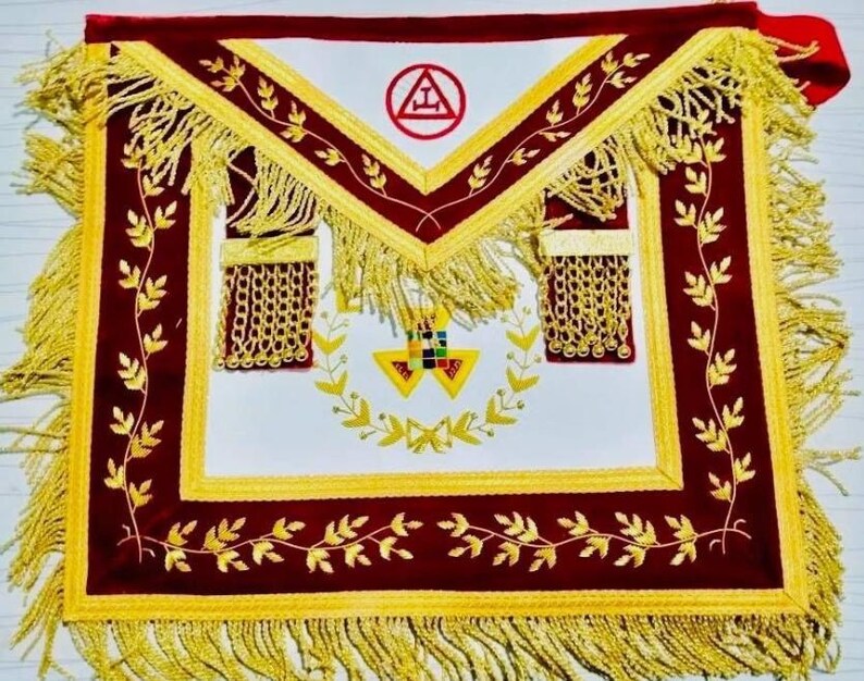 Royal Arch PHP Past High Priest Apron With Collar Chain and Jewel Red ...