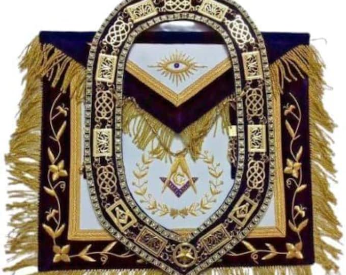Masonic Regalia Grand Master Mason Apron Full Dressed Apron Chain ...