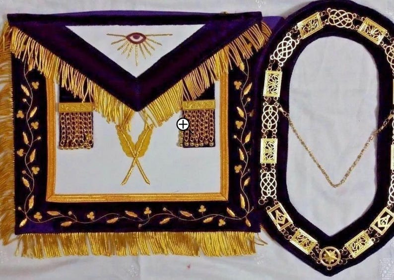 MASONIC Hand Embroidery Grand Secretary Apron Cuffs With Collar - Etsy