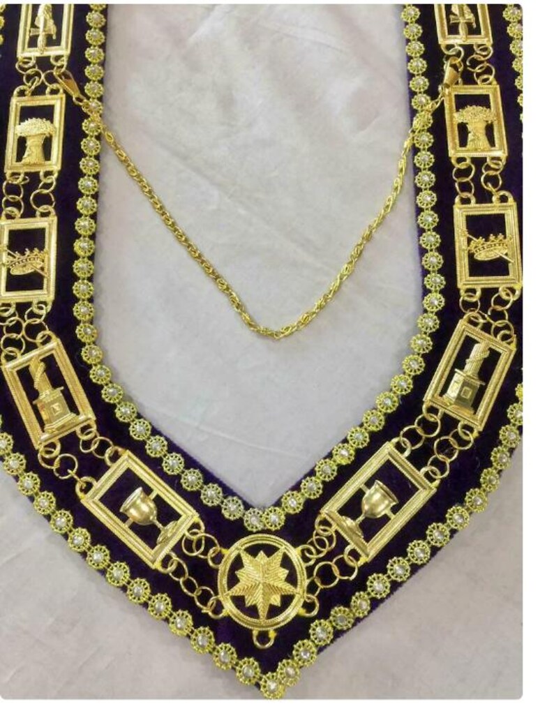 Masonic Regalia OES Order of Star Metal Chain Collar PURPLE Backing - Etsy