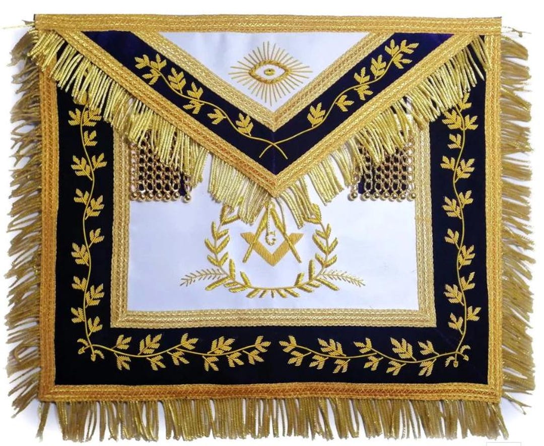 Grand Master Blue Lodge Apron - Bullion Hand Embroidery Masonic Regalia ...