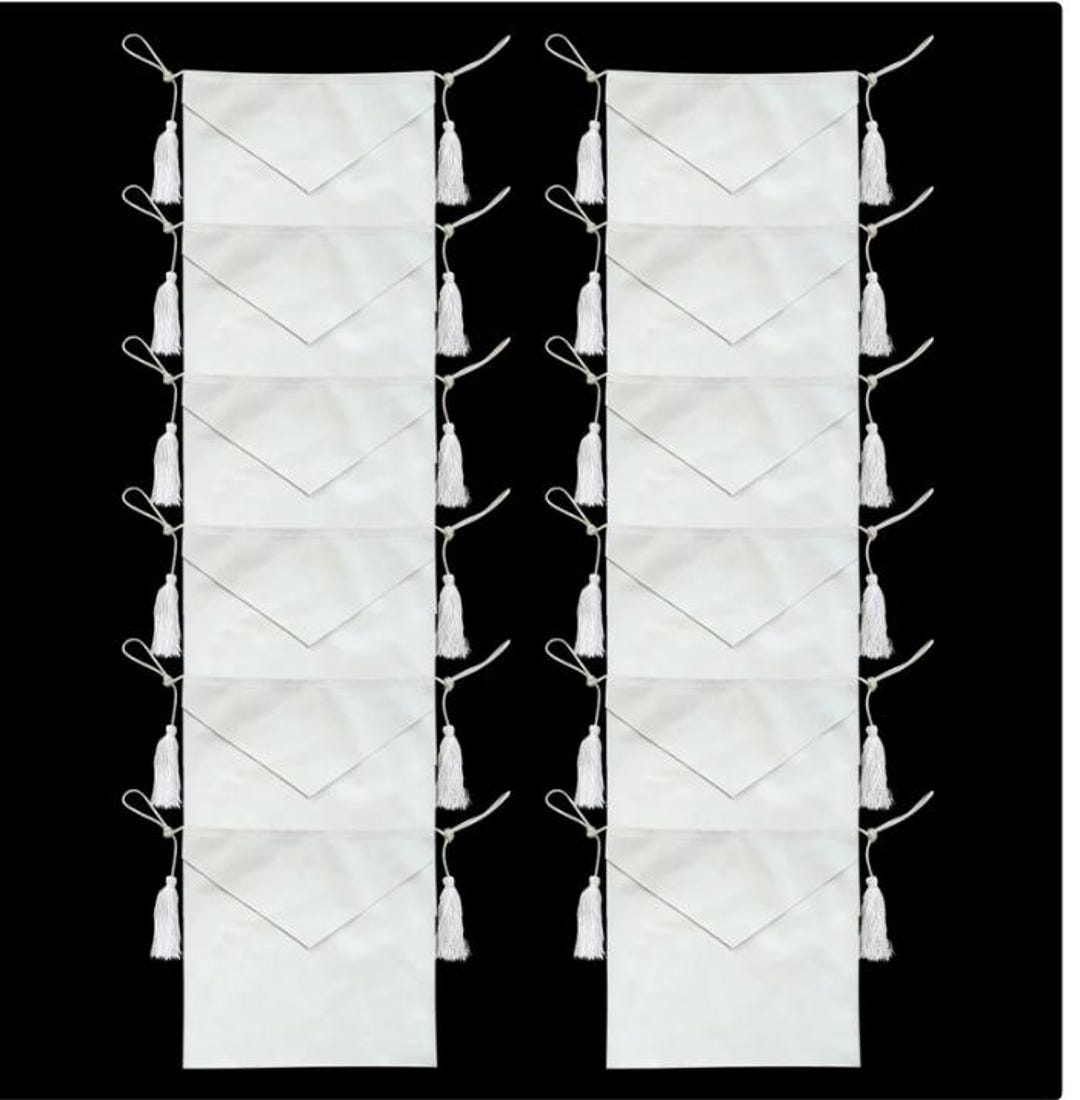 Masonic Candidate / Entered Apprentice Faux Leather Apron All White SET ...