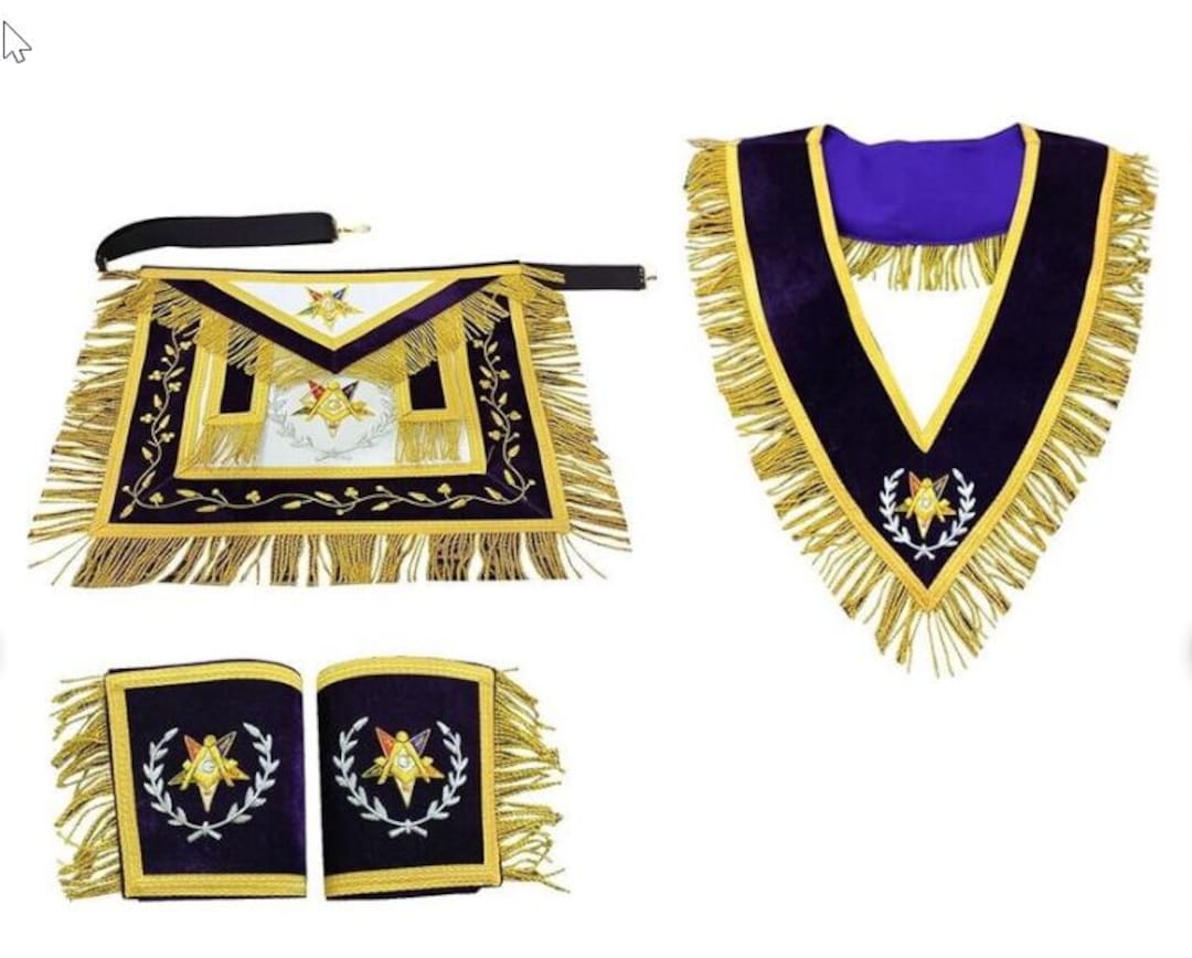 Masonic OES Grand Patron Apron Collar Cuffs Set – Hand Embroidered ...