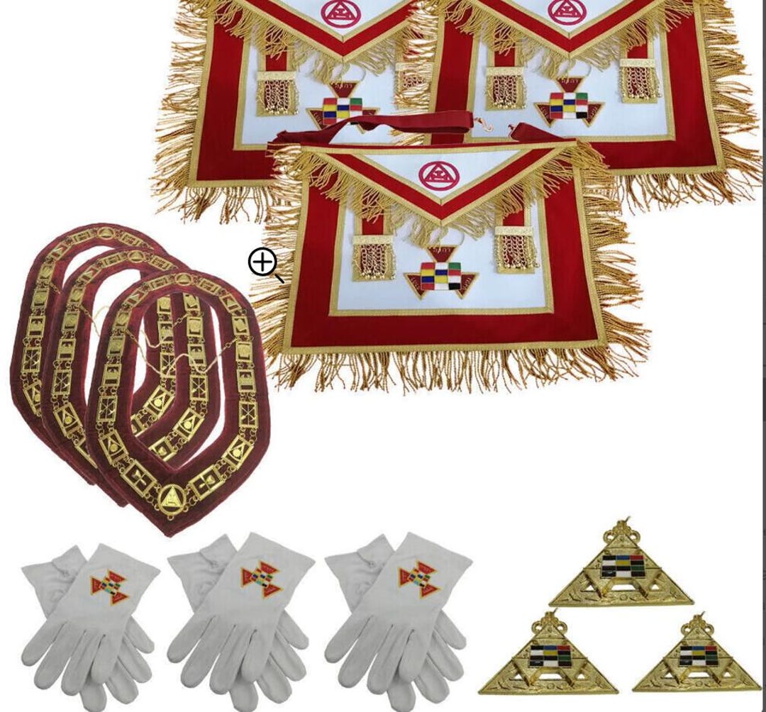 Masonic Regalia Royal Arch Apron Set High Priest Full Embroidered Apron ...