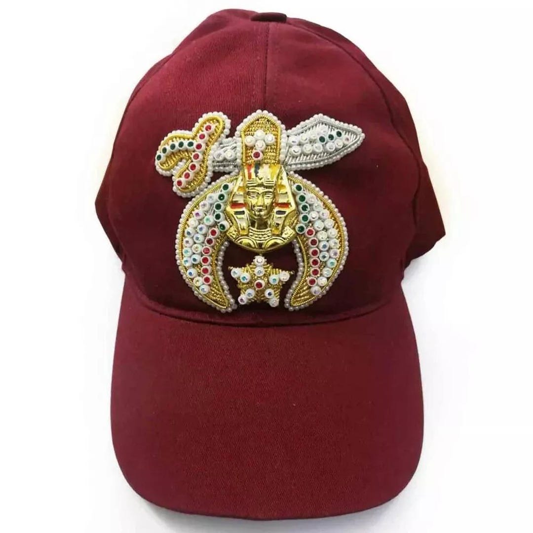Shriners Baseball Cap - Maroon With Jewels & Bullion Embroidery - Etsy