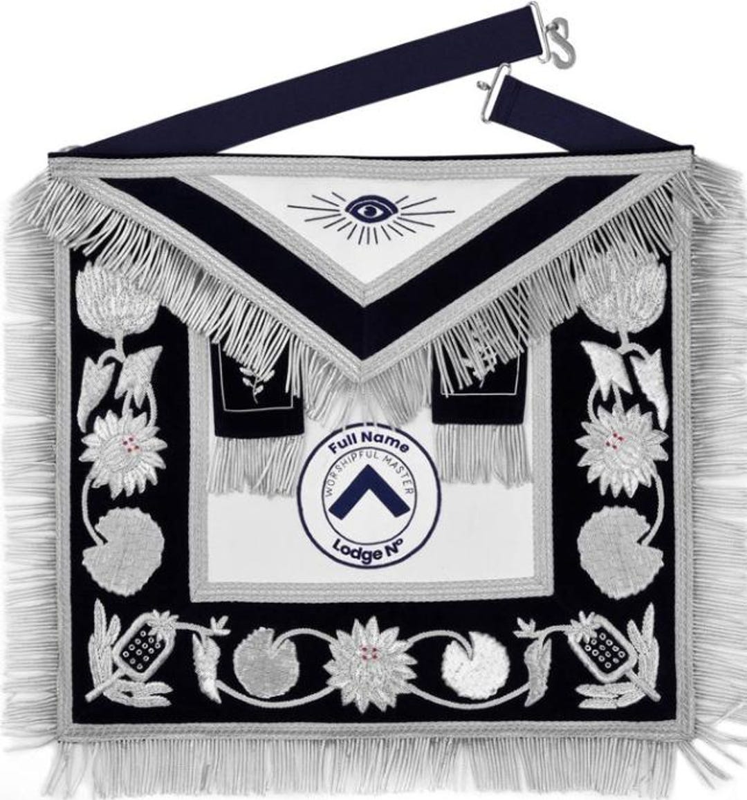 Worshipful Master Blue Lodge Apron - Customizable Blue Velvet With ...