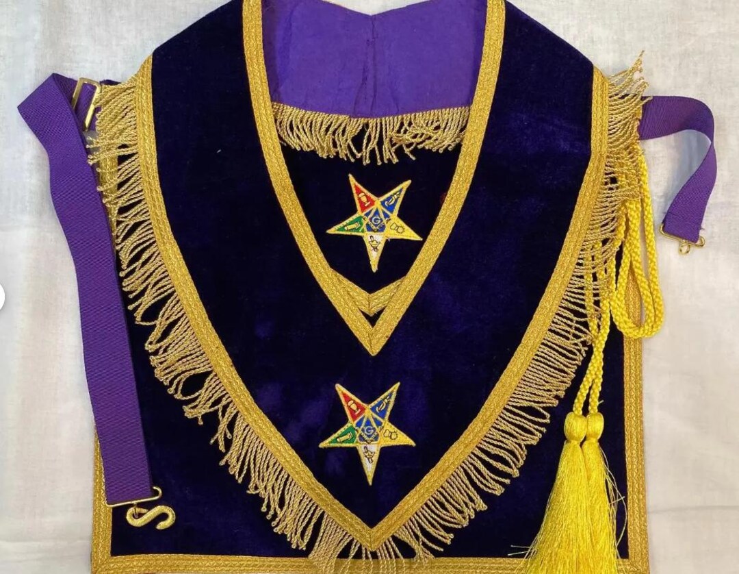 Masonic OES Hand Embroider Worthy Patron Matron Apron and Collar ...