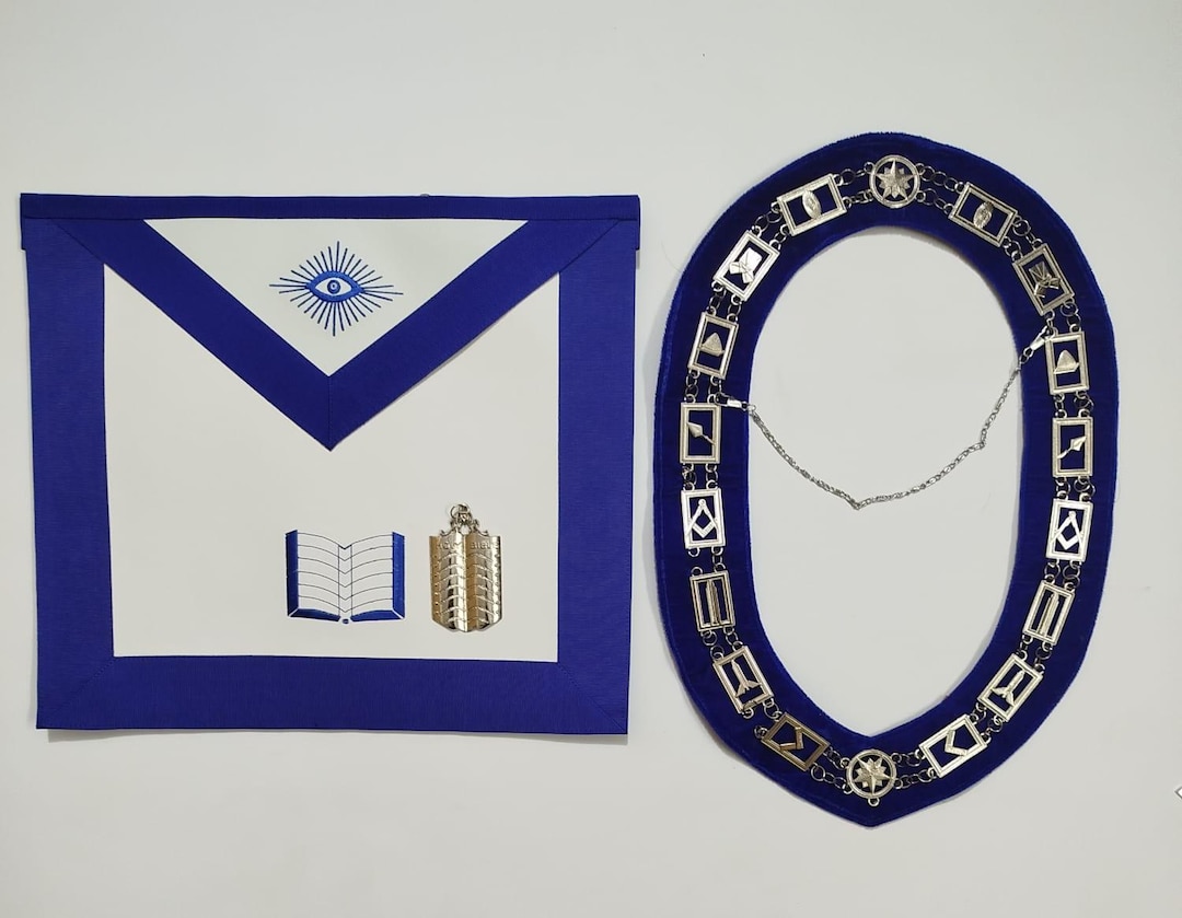 Masonic Blue Lodge Chaplain Apron Set Jewel and Collar Chain ...