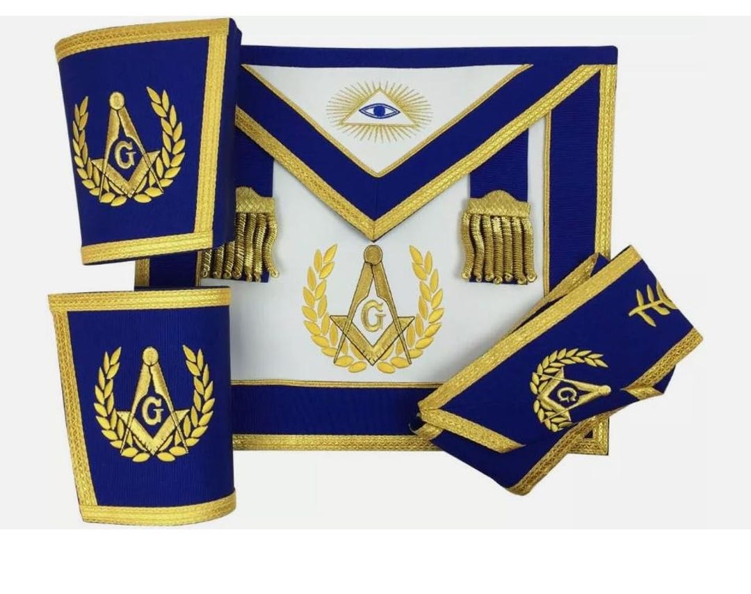 Master Mason Masonic Apron Set – Blue Lodge Regalia Apron, Collar ...