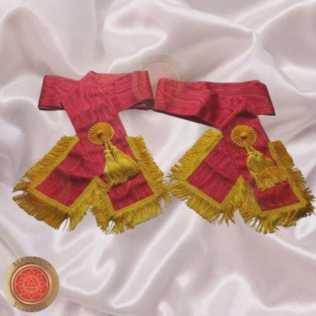 Order of the Eastern Star Sash Set of 2 – OES & Amaranth Masonic Sashes ...