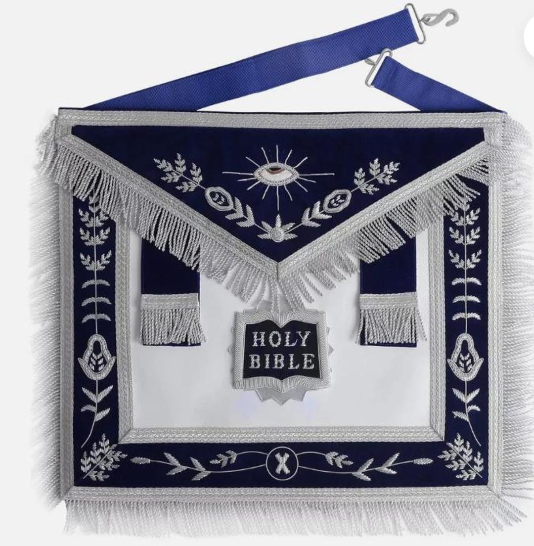 Chaplain Blue Lodge Officer Apron - Navy Blue With Silver Fringe - Etsy