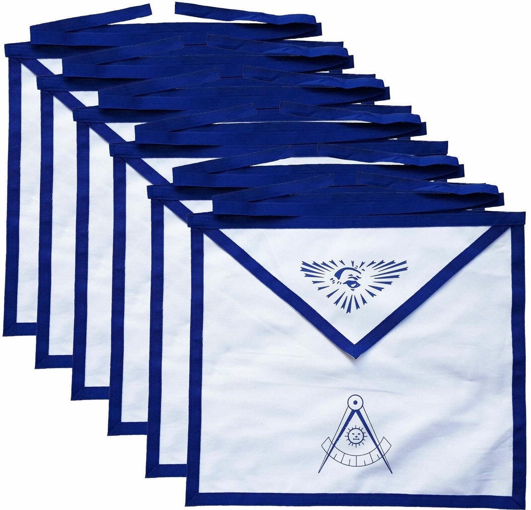 Masonic Past Master Aprons Pack of 6 – Cotton Duck Cloth Printed Aprons ...