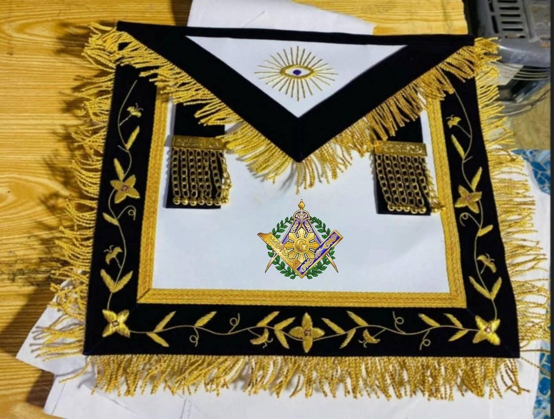 Masonic Grand Lodge Master Mason Apron Hand & Machine Embroidered ...