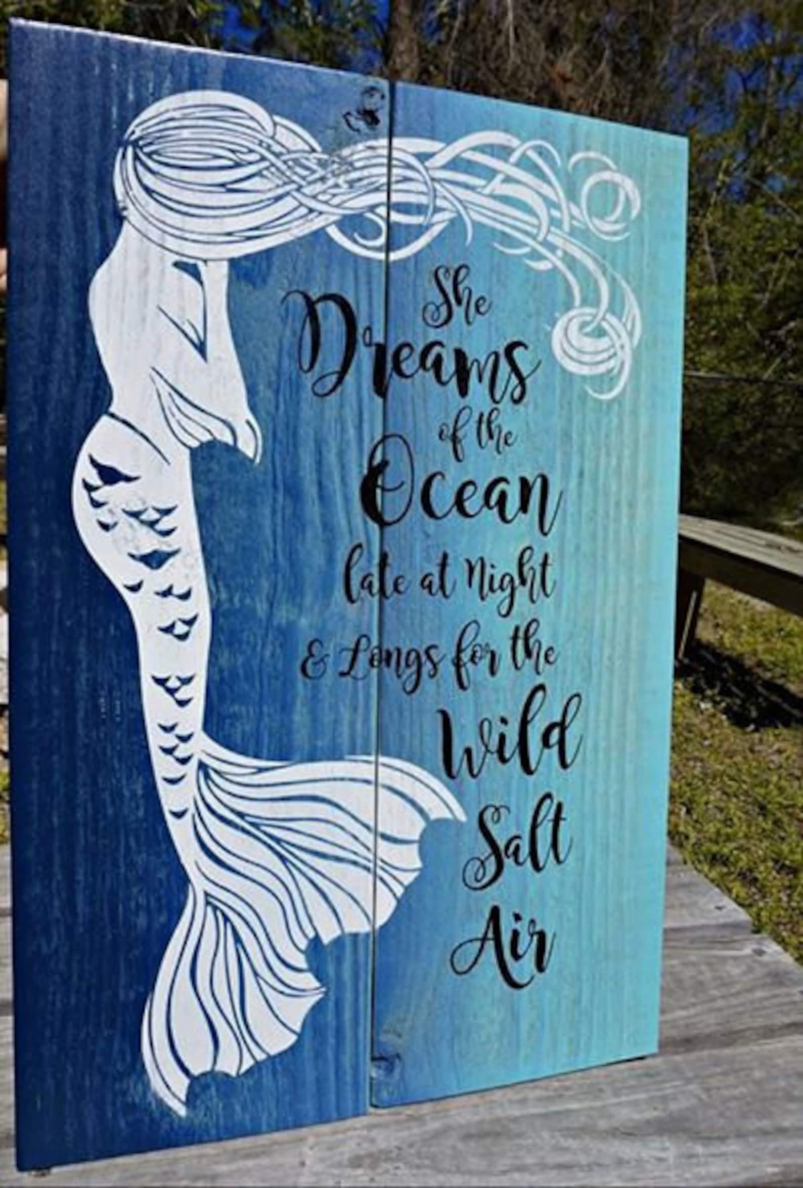 Wooden Mermaid Sign - Etsy