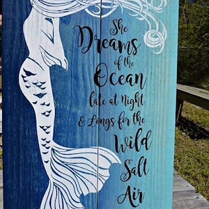 Wooden Mermaid Sign | Etsy