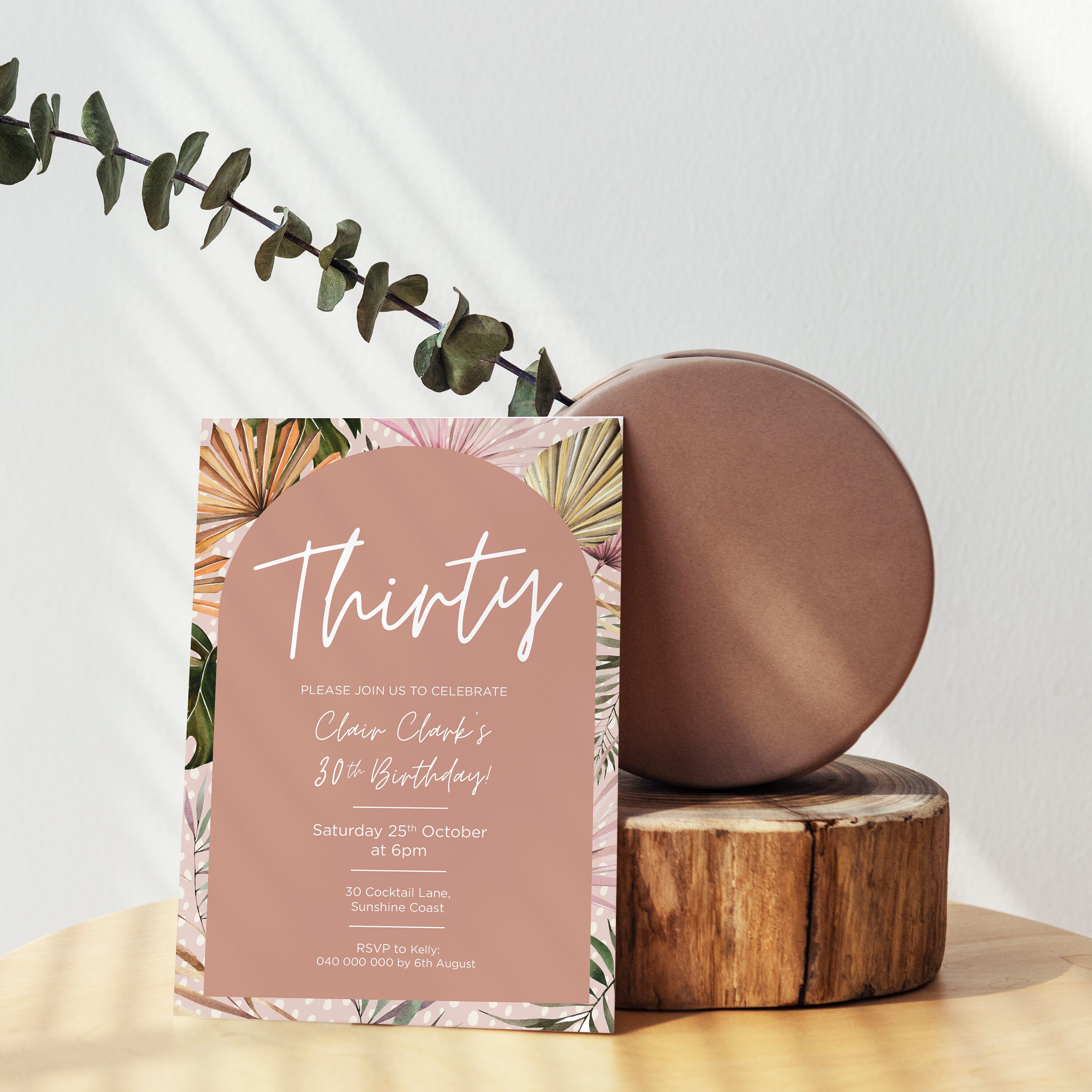 30th Boho Birthday Invitations Women Modern Boho Birthday - Etsy Australia