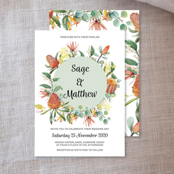 Australian Native Flower Wedding Invitation - Etsy