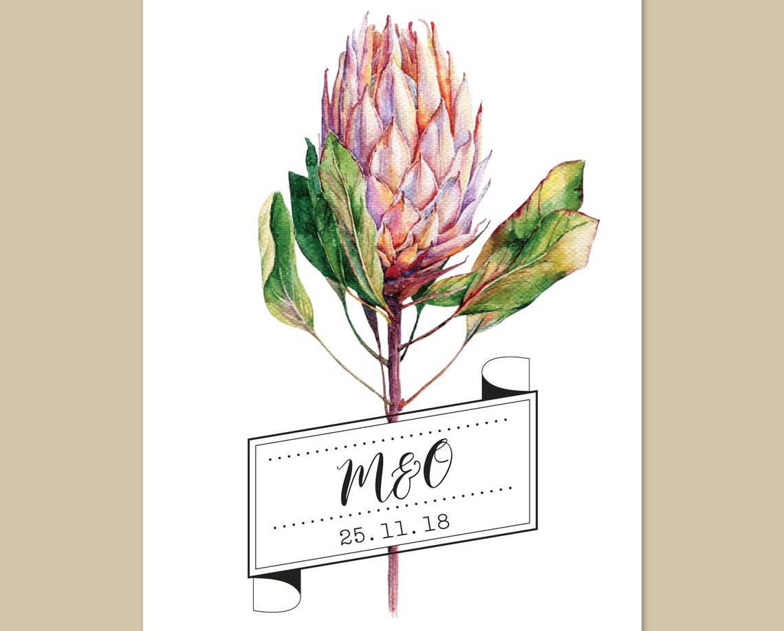 Protea Wedding Invitation Printable Wedding Invitation - Etsy