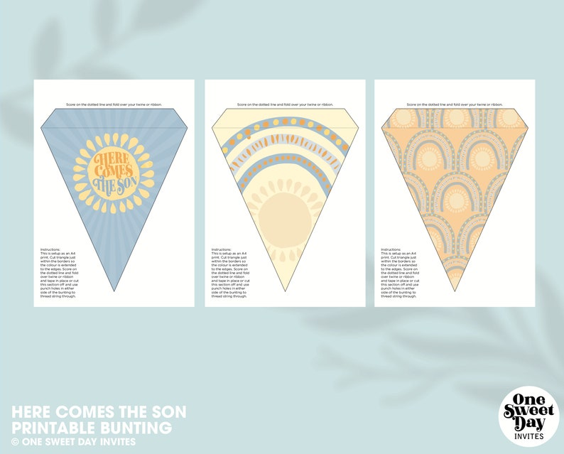 Here Comes the Son Bunting: Printable Rainbow Banner (PDF) - Etsy