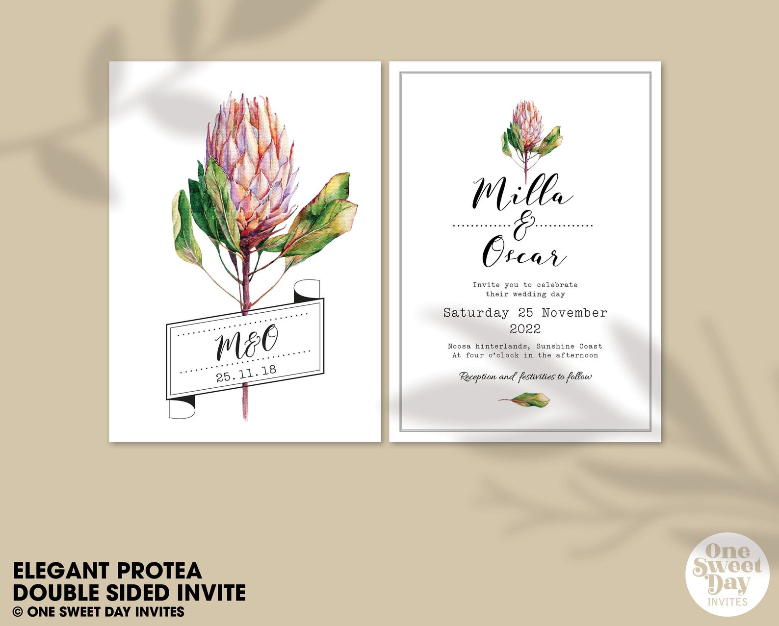 Protea Wedding Invitation Printable Wedding Invitation - Etsy Canada
