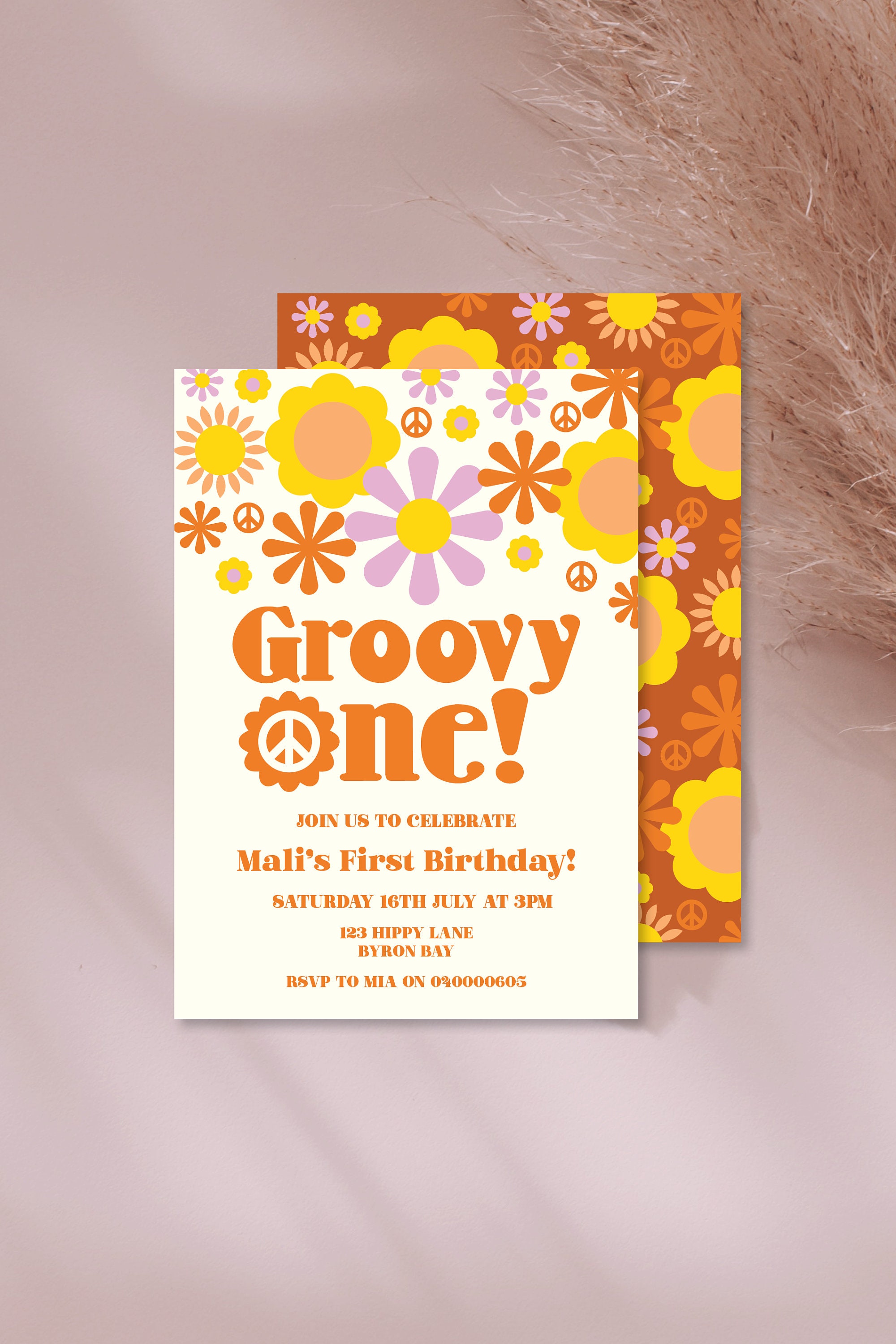 Groovy One 1st Birthday Party Invitation Boho Retro Groovy - Etsy