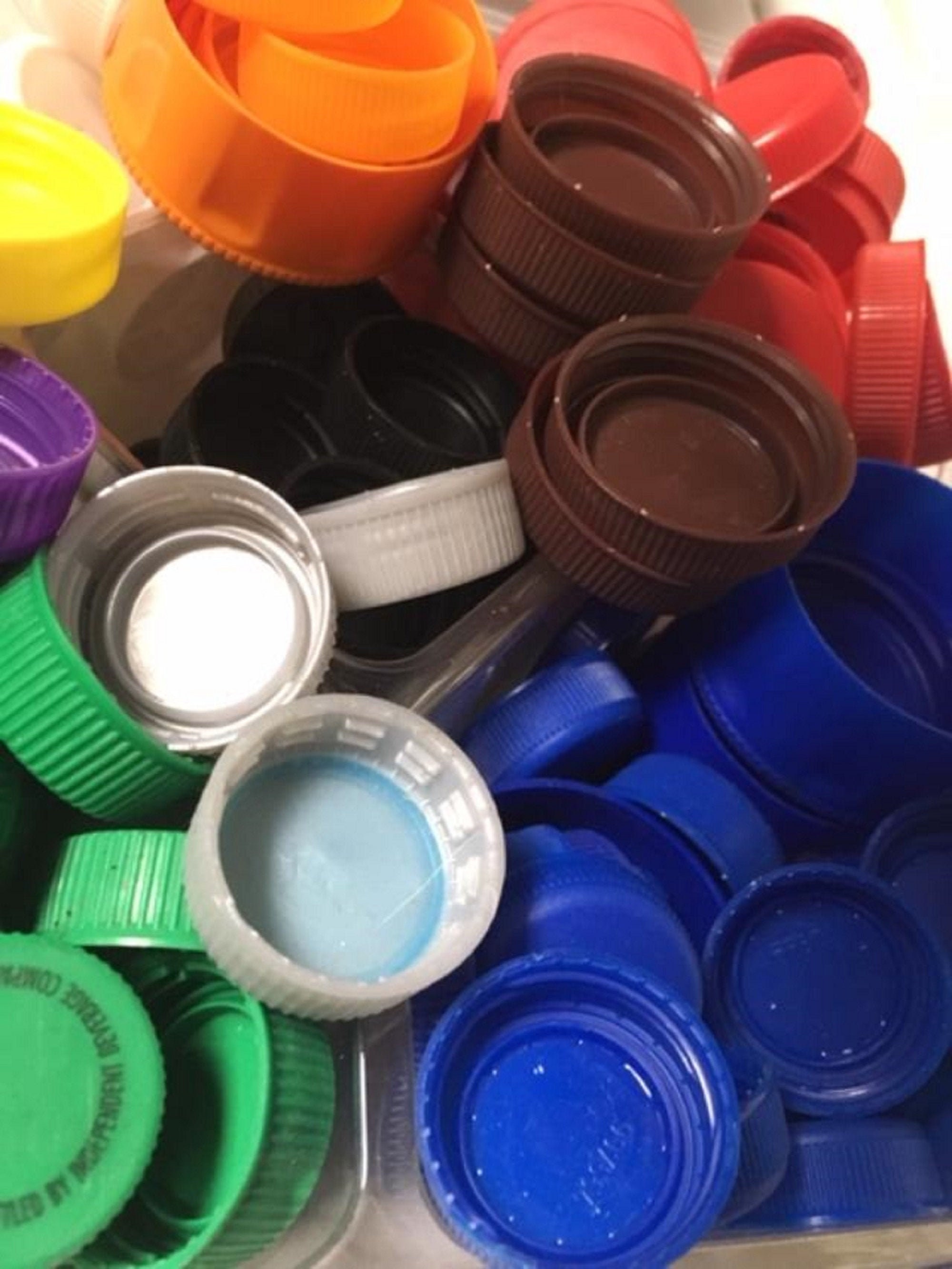 50 Assorted Plastic Twist-off Bottle Caps: Colorful Craft Supplies ...