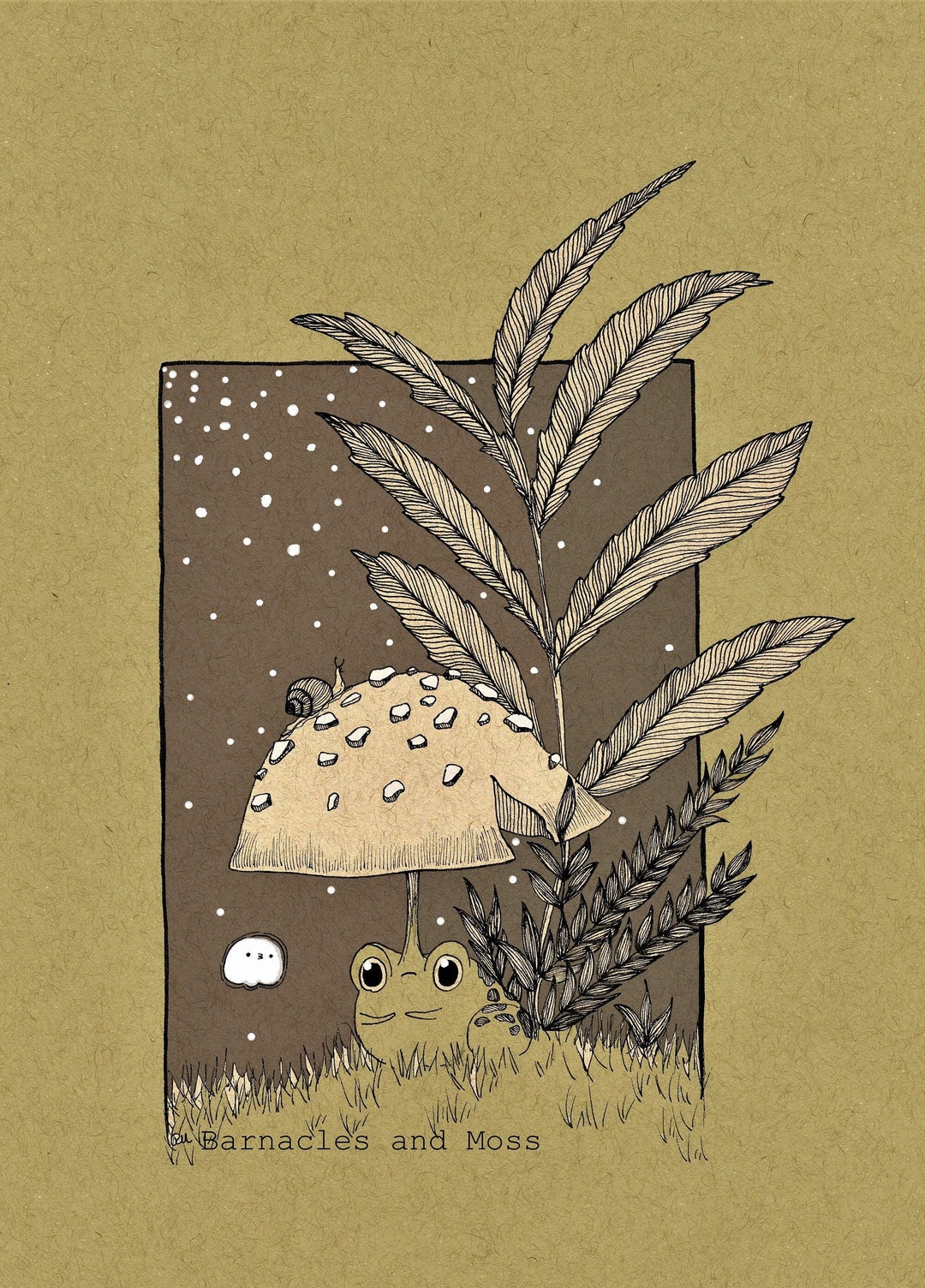 Toadstool Fine Art Print | Toad Art | Whimsigoth | Goblincore | Vintage ...