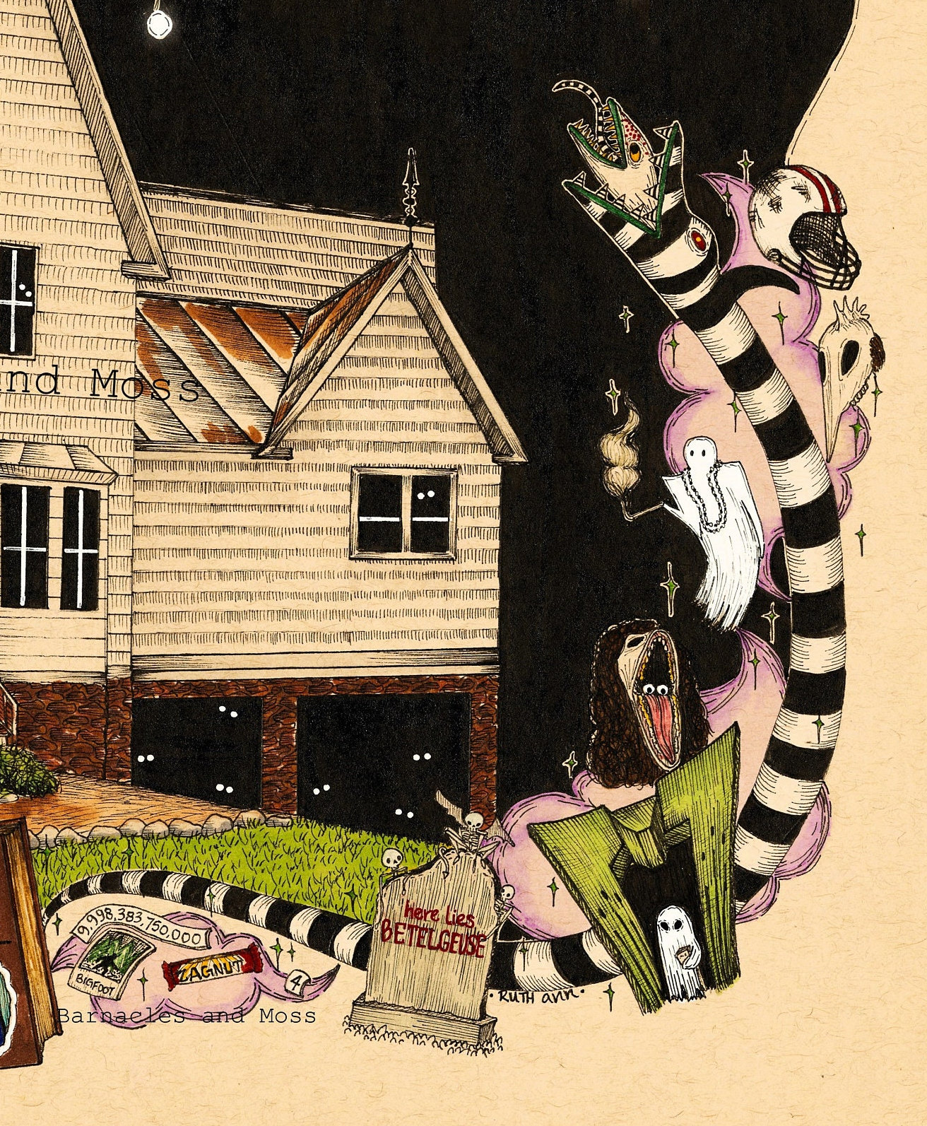 Deetz Haunted House Fine Art Print | Lydia Artwork - Etsy