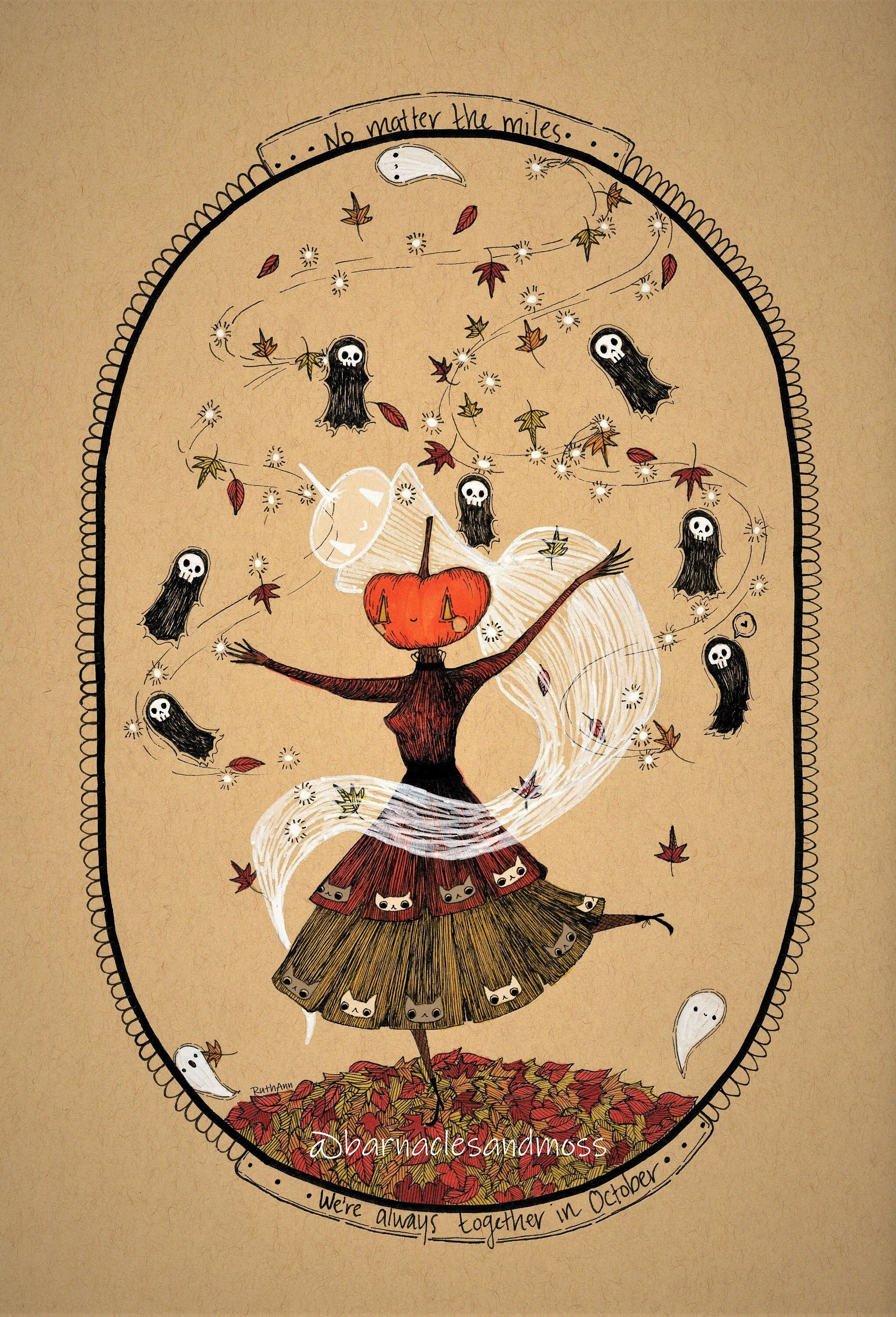 In October Fine Art Print | Cottagegoth Decor | Whimsigoth Decor | Cute ...
