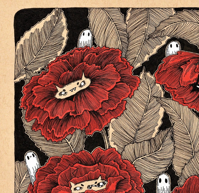 Botanical Beasties Fine Art Print | Whimsigoth Decor | Goblincore Decor ...