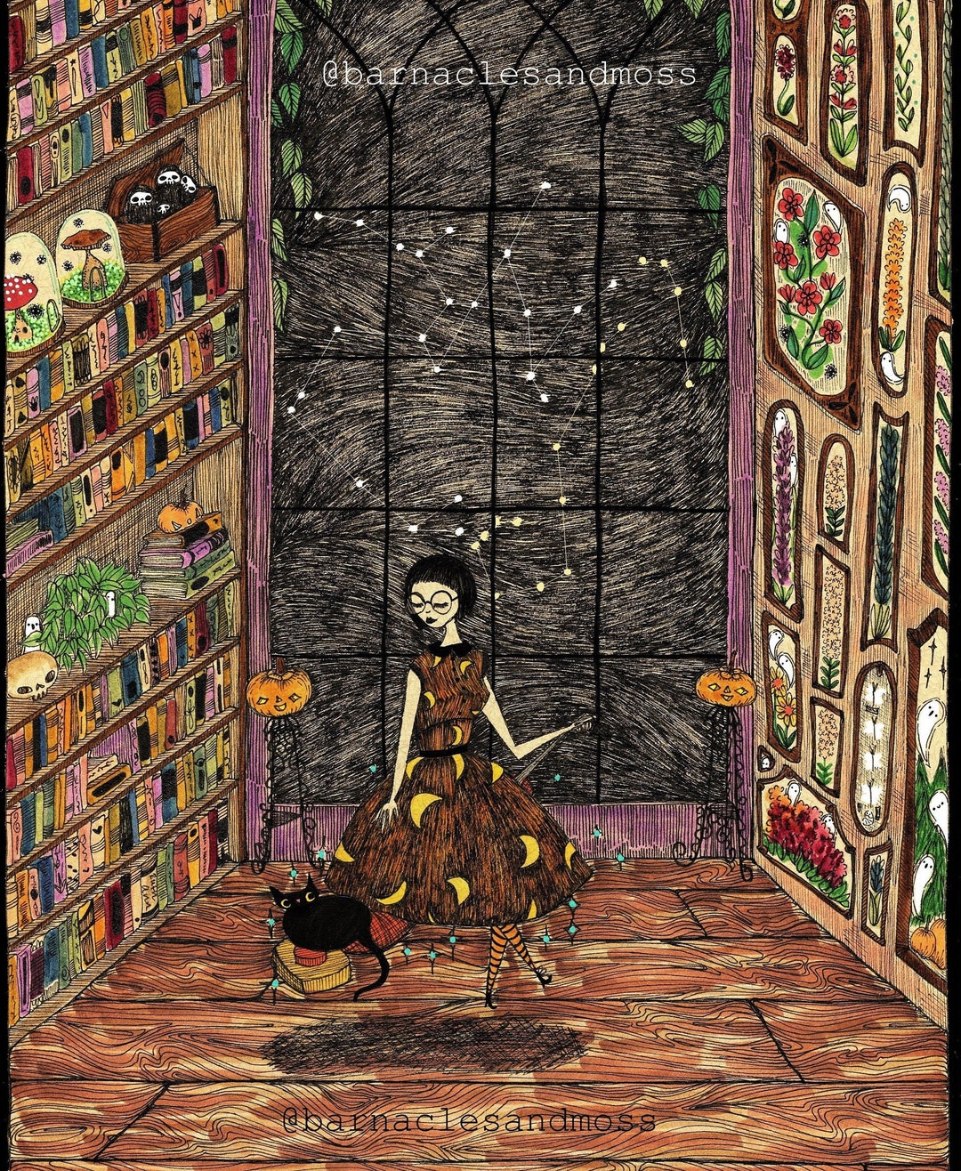 Wobble the Witch Cat Fine Art Print | Wobble and Maggie | Spooky ...