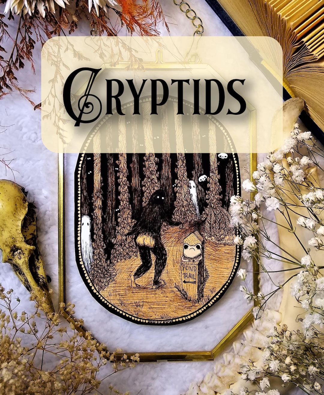 Cryptid Floating Frames | Whimsigoth Fine Art Print | Cryptid Sighting ...