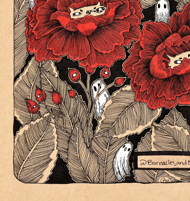 Botanical Beasties Fine Art Print | Whimsigoth Decor | Goblincore Decor ...
