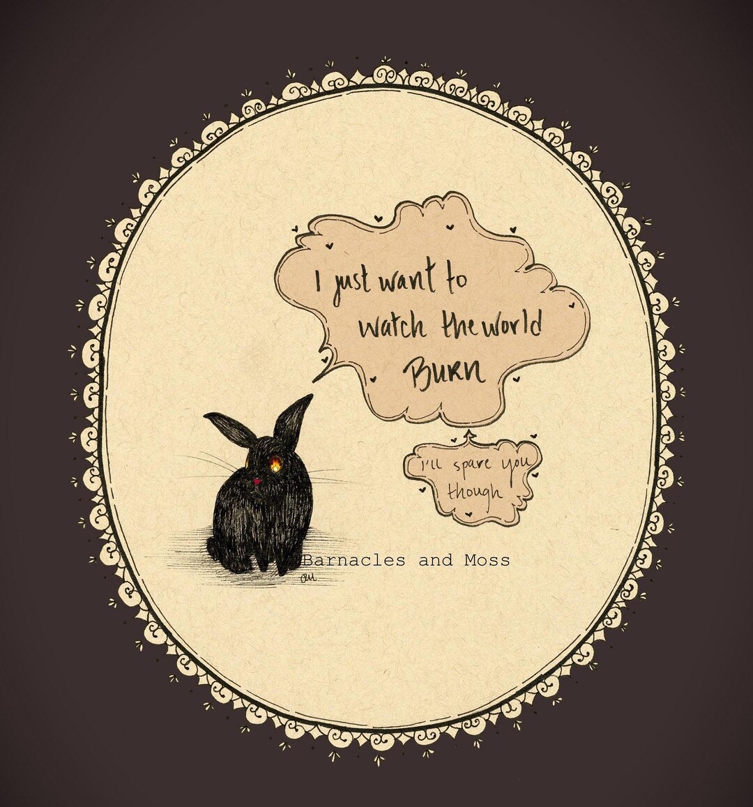 Burn Bunny Fine Art Print | Watch the World Burn | Rabbit Art ...
