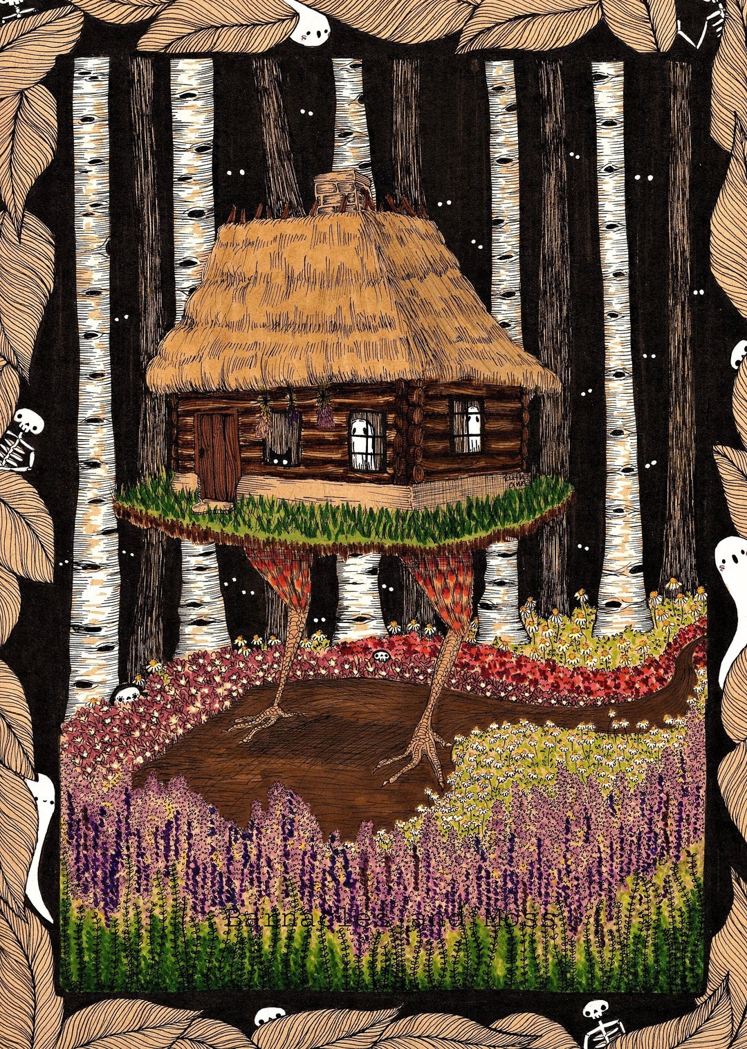 Baba Yaga's Hut in Summer Fine Art Print | Baba Yaga | Haunted Forest ...