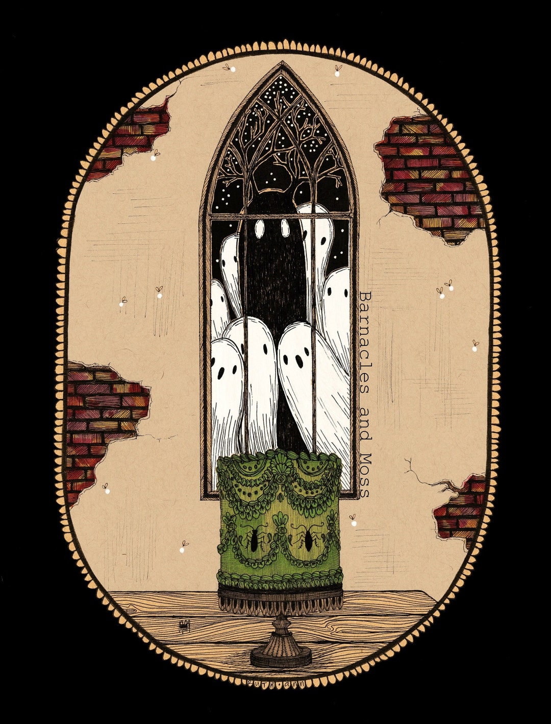 Creepy Crawlies Cake Fine Art Print | Whimsigoth Art | Halloween Art ...