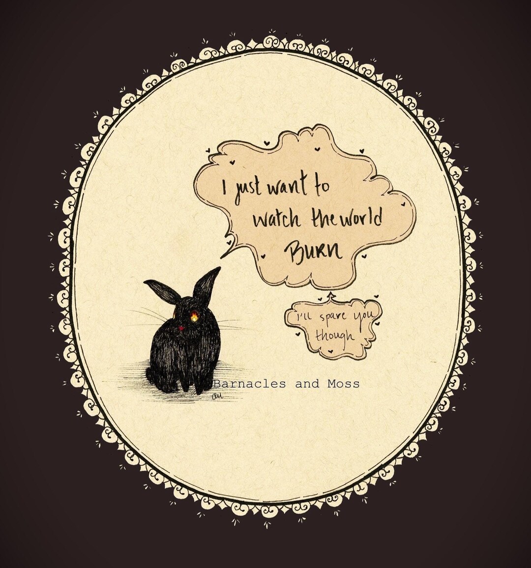 Burn Bunny Fine Art Print | Watch the World Burn | Rabbit Art ...