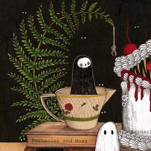 Spooky Tea Party Fine Art Print | Halloween Treats | Goblincore Decor ...