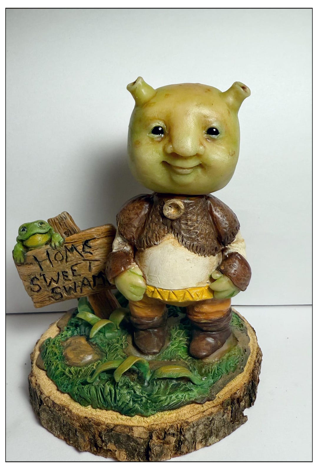Handmade Polymer Clay Ogre Sculpture Ogre Desk Buddy Home Sweet Swamp ...