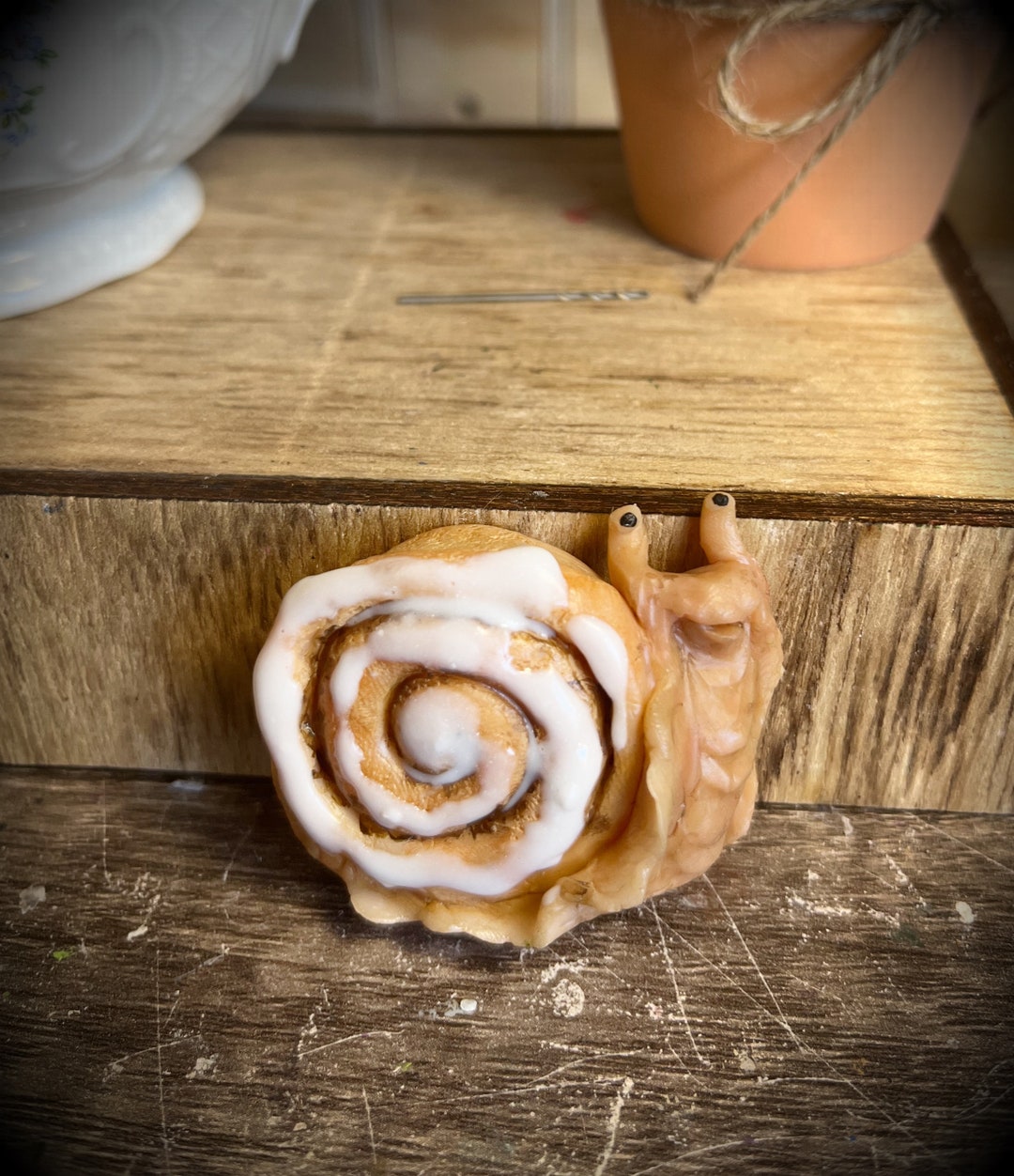 One of a Kind Polymer Clay Cinnamon Roll Snail Magnet - Etsy