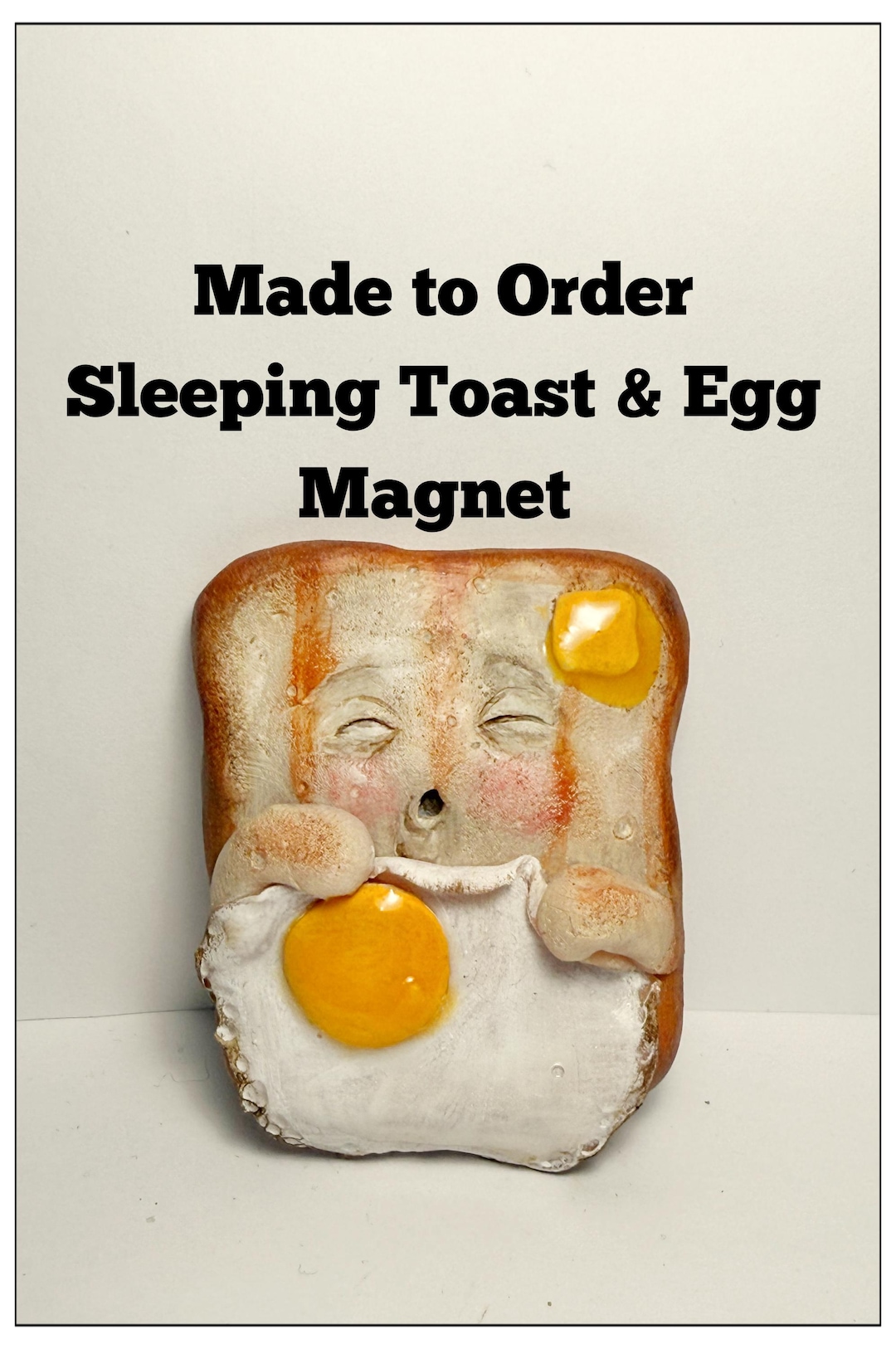 Made to Order cute Sleeping Toast With Egg Blanket Character Magnet - Etsy