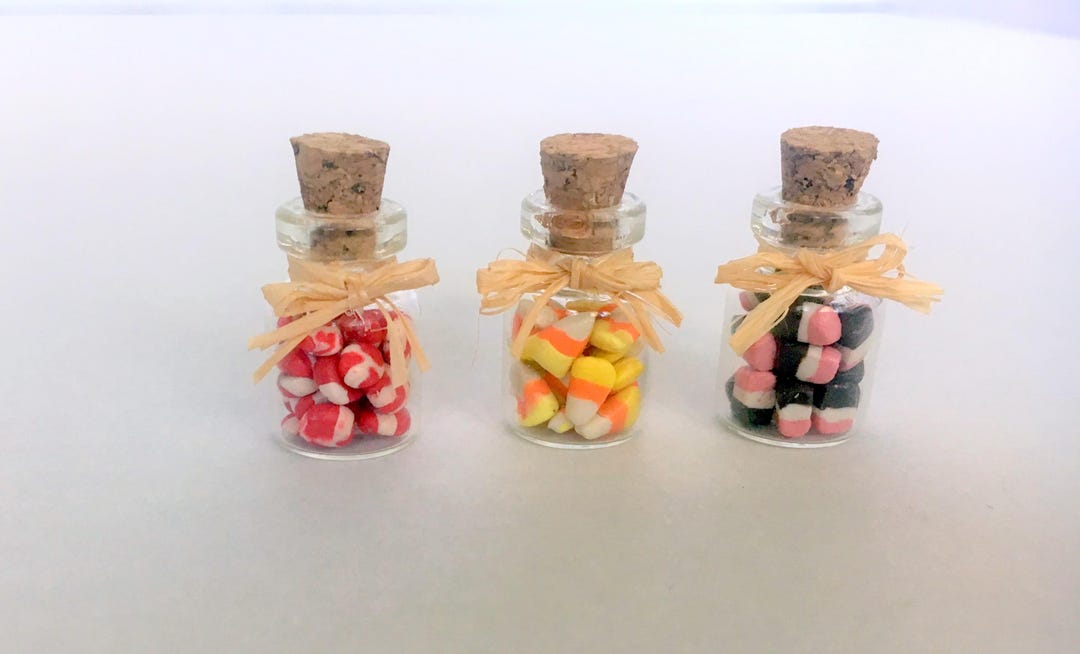 Set of 3 Miniature Doll Candy Jars, Candy Jars, Handmade Doll ...