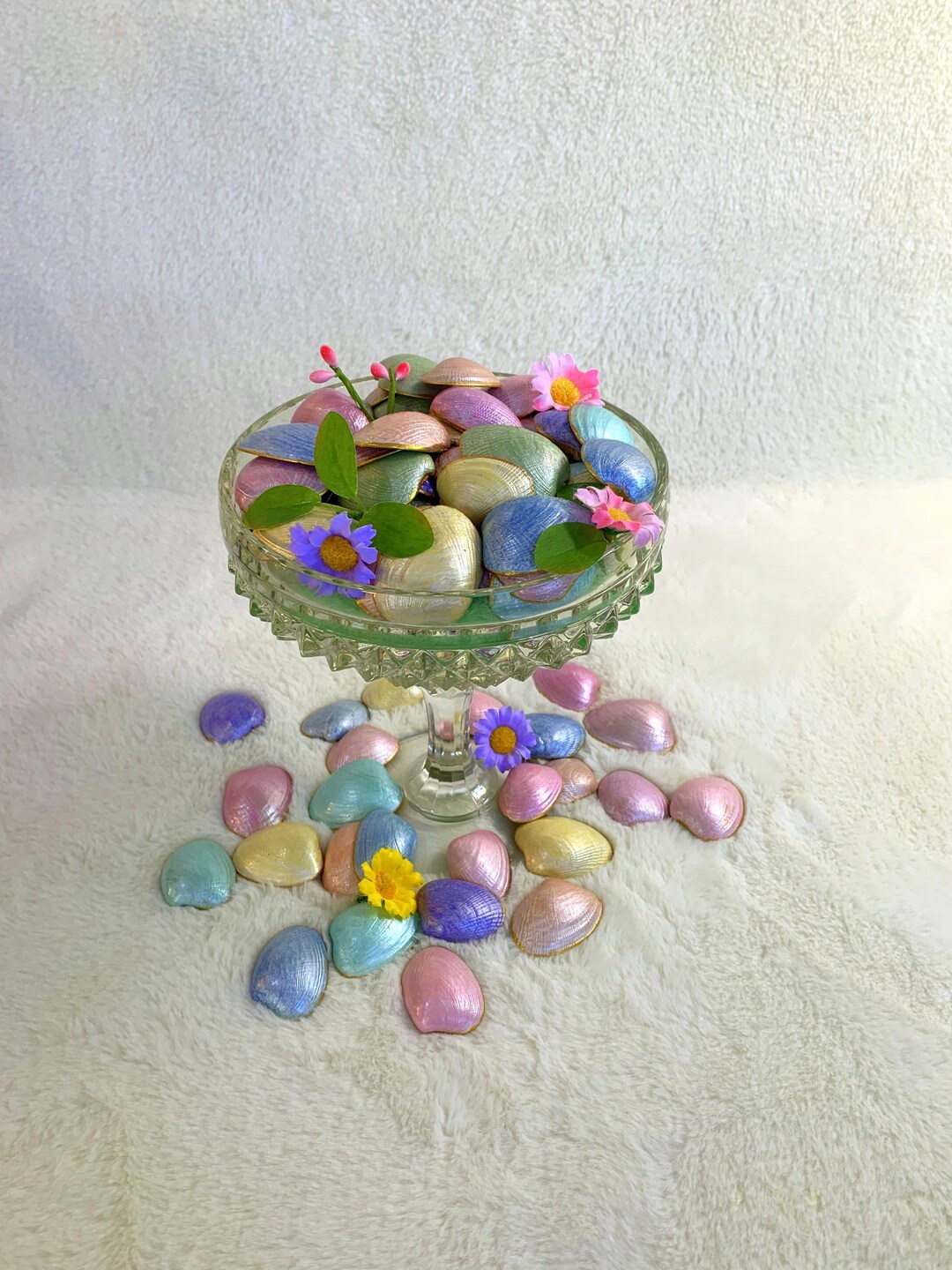 Pastel Seashells, Clam Shells, Set of 20 Shells, Home Decor, Easter ...